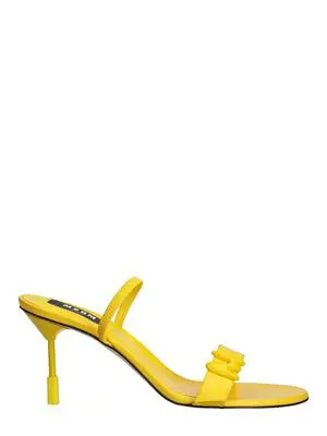 MSGM 85mm Logo-plaque Sandals - Yellow
