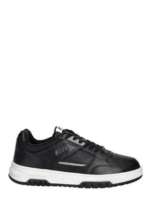 MSGM Panelled Leather Sneakers - Black