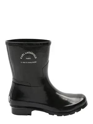 Karl Lagerfeld Logo Rain Boots - Black