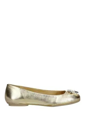 Furla Leather Ballerina Shoes - Gold