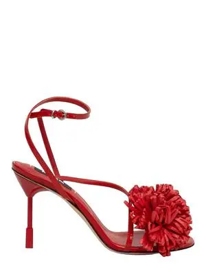 MSGM 85mm Floral-appliqué Sandals - Red