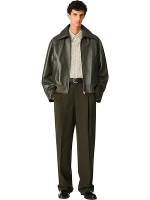 Bottega Veneta Leather Blouson - Dark Forest
