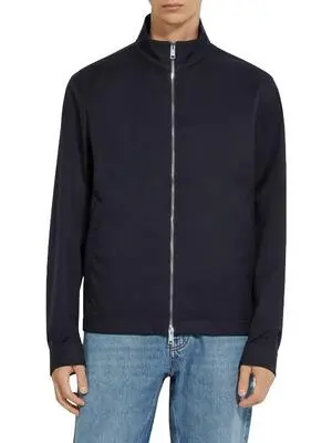 Zegna Stand Collar Jacket - Navy