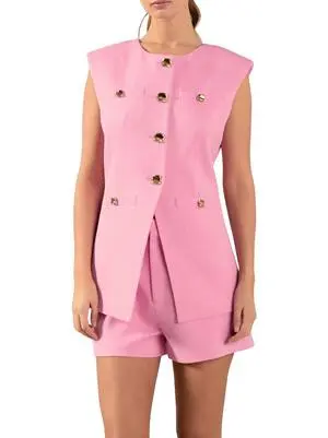 Endless Rose Longline Vest - Pink
