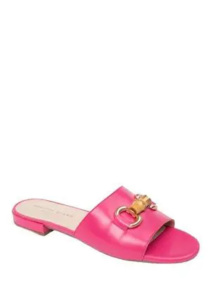 PATRICIA GREEN Charlie Leather Slide Sandal - Hot Pink Leather