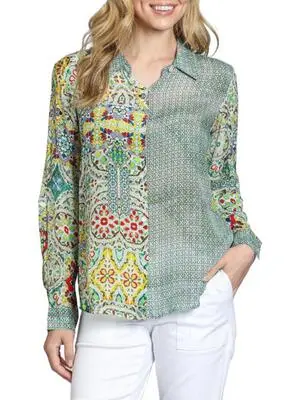 APNY Printed Button-up Shirt - Yellow Multi