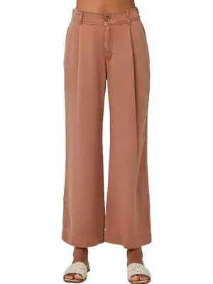 Bella Dahl Marina Pleated Wide Leg Pants - Sandal Brown