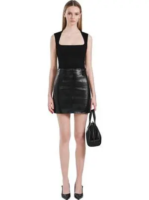 Rudsak Tia Mini Leather Skirt - Black