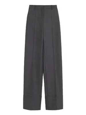Valentino Garavani Virgin Wool Straight-cut Pants - Gray