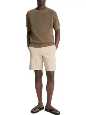 Vince Italian Cotton Extended-tab Short - Natural