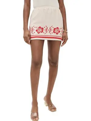 SEVEN WONDERS Isla Mini Skirt - Isla Print Sand/red