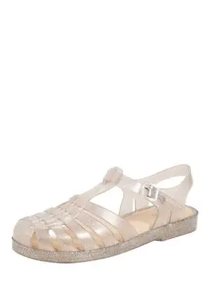Melissa Possession Shiny Jelly Sandals - Beige Silver Glitter