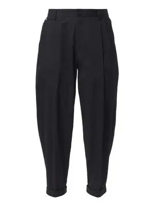 Dolce & Gabbana Cotton-blend Tapered Trousers - Black