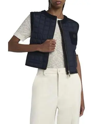 Moncler Quilted Down Vest - Navy