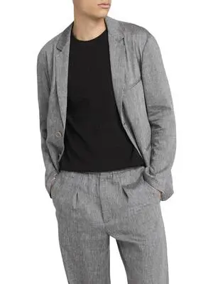 Giorgio Armani Linen-wool Sport Coat - Gray Multi