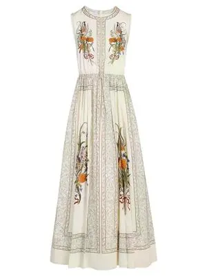 Giambattista Valli Bouquets-print Poplin Dress - White
