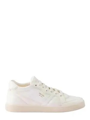 Prada Prada Leather Low Top Sneakers Neutrals