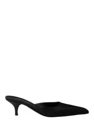 Prada Prada Satin Pointed Toe Mules Black