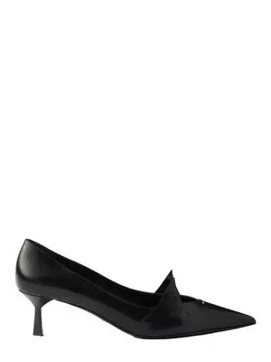 Prada 55mm Two-tone Brushed-leather Pumps - Black