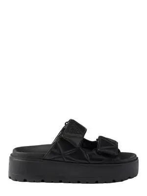 Prada 45mm Leather Slides - Black