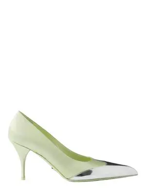 Prada 85mm Satin-finish Pumps - Green