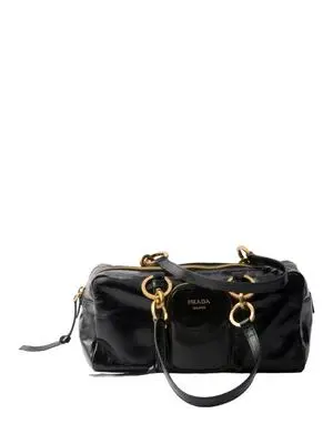 Prada Medium Leather Tote Bag - Black