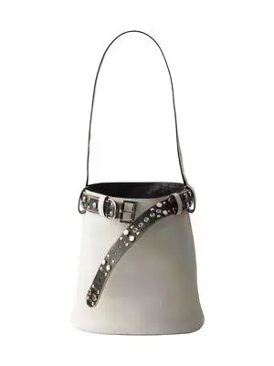 Prada Buckle Bucket Bag - White