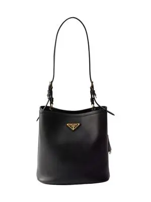 Prada Medium Leather Shoulder Bag - Black