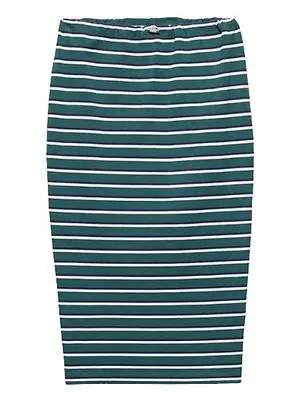 Prada Striped Cotton Piqué Midi Skirt - Green