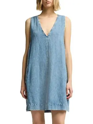 7 For All Mankind V-neck Denim Shift Dress - Arizona