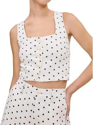 DL1961 Lizzie Linen Top - Polka Dots