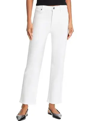 FRAME Le Sleek High-rise Straight Jeans - White