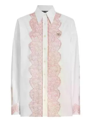 Dolce & Gabbana Lace-trimmed Shirt - White