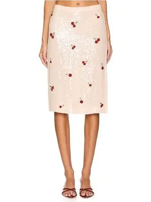 DES_PHEMMES Classic Midi Skirt - Nude