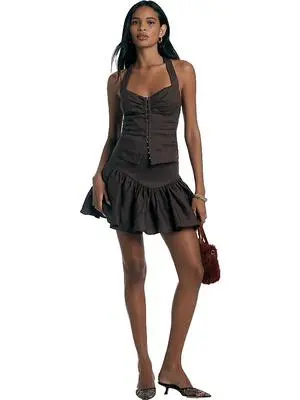 Bardot Bardot Amorette Linen Mini Skirt Brown