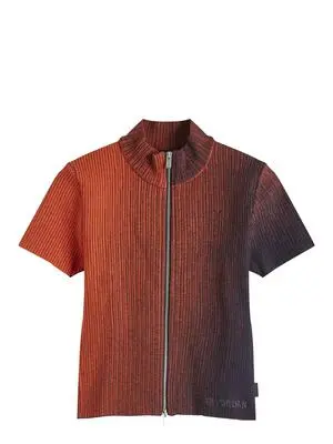 JORDAN Zip Knit Top - Cave Purple/mantra Orange