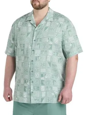 SOCIETY OF ONE BY DXL Big & Tall Cabana Sport Shirt - Green