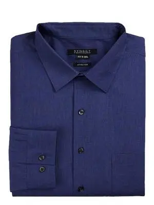 SYNRGY BY DXL Big & Tall Performance Heather Dress Shirt - Med Blue Hthr