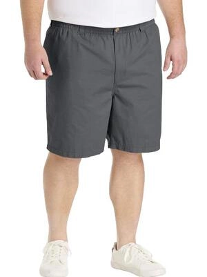 HARBOR BAY BY DXL Harbor Bay Big & Tall Elastic-waist Shorts - Charcoal