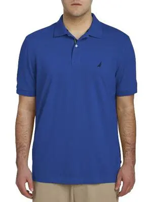 NAUTICA Big & Tall Stretch Piqué Polo Shirt - Bright Cobalt