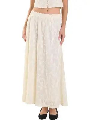 ENDLESS ROSE Endless Rose Floral Embroidered Maxi Skirt