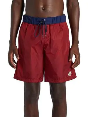 Moncler Logo Patch Swim Trunks - Inkling