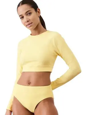 Athleta Athleta Cropped Rashguard Citron