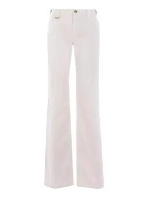 Chloé Cotton Straight-leg Trousers - White