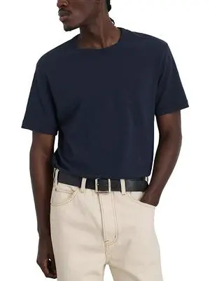 ALEX MILL Standard Cotton Slub Tee - Navy
