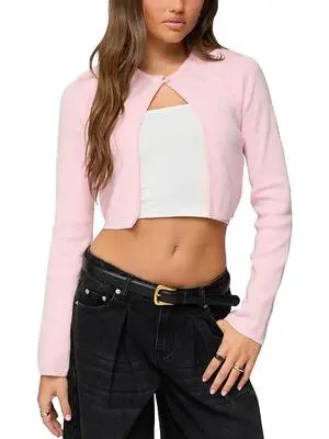 EDIKTED Jayne Split Front Knit Cardigan - Light-pink