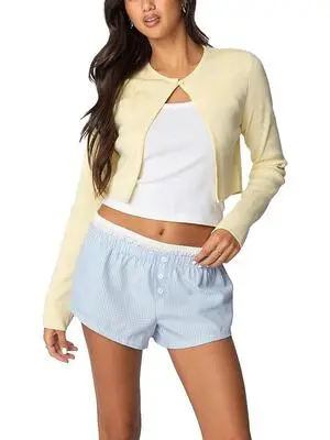 EDIKTED Jayne Split Front Knit Cardigan - Yellow