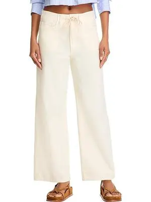 Paige Ari High-rise Wide-leg Jeans With Drawstring - Quartz Sand