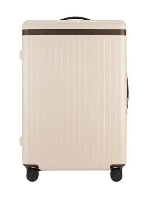 CARL FRIEDRIK Large Check-in Zip Spinner Suitcase - Sand/chocolate