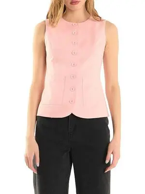 Endless Rose Sleeveless Linen-blend Top - Pink